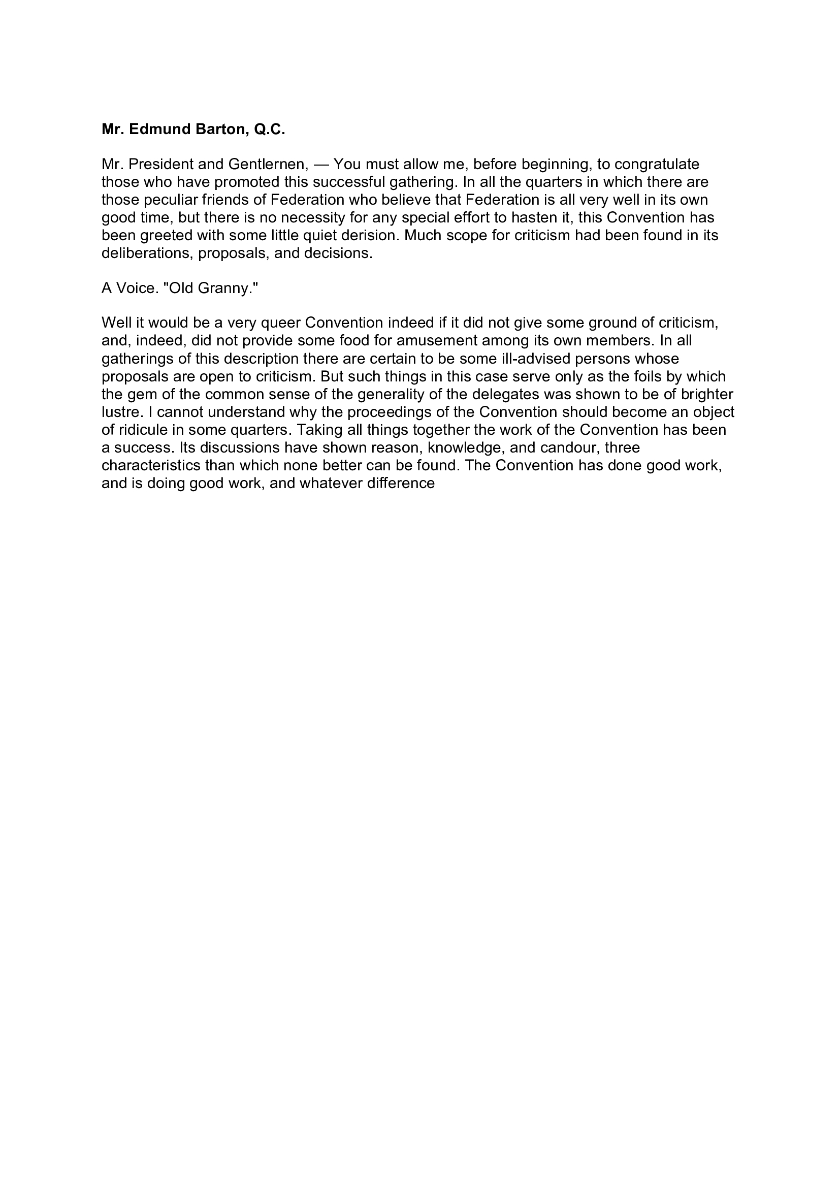 Proceedings of the People's Federal Convention: Bathurst November 1896 ...