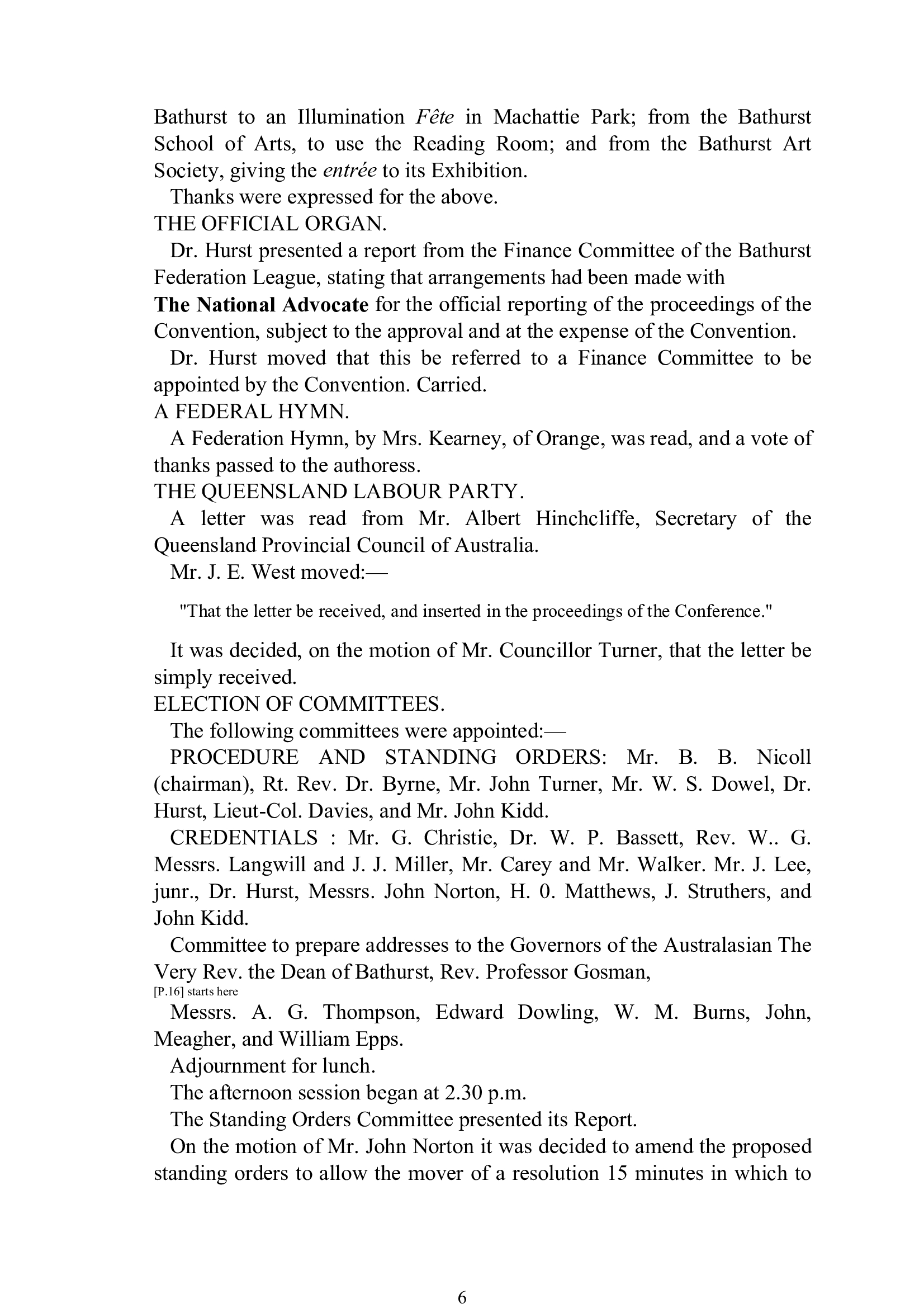 Proceedings of the People's Federal Convention Bathurst, November 1896 ...