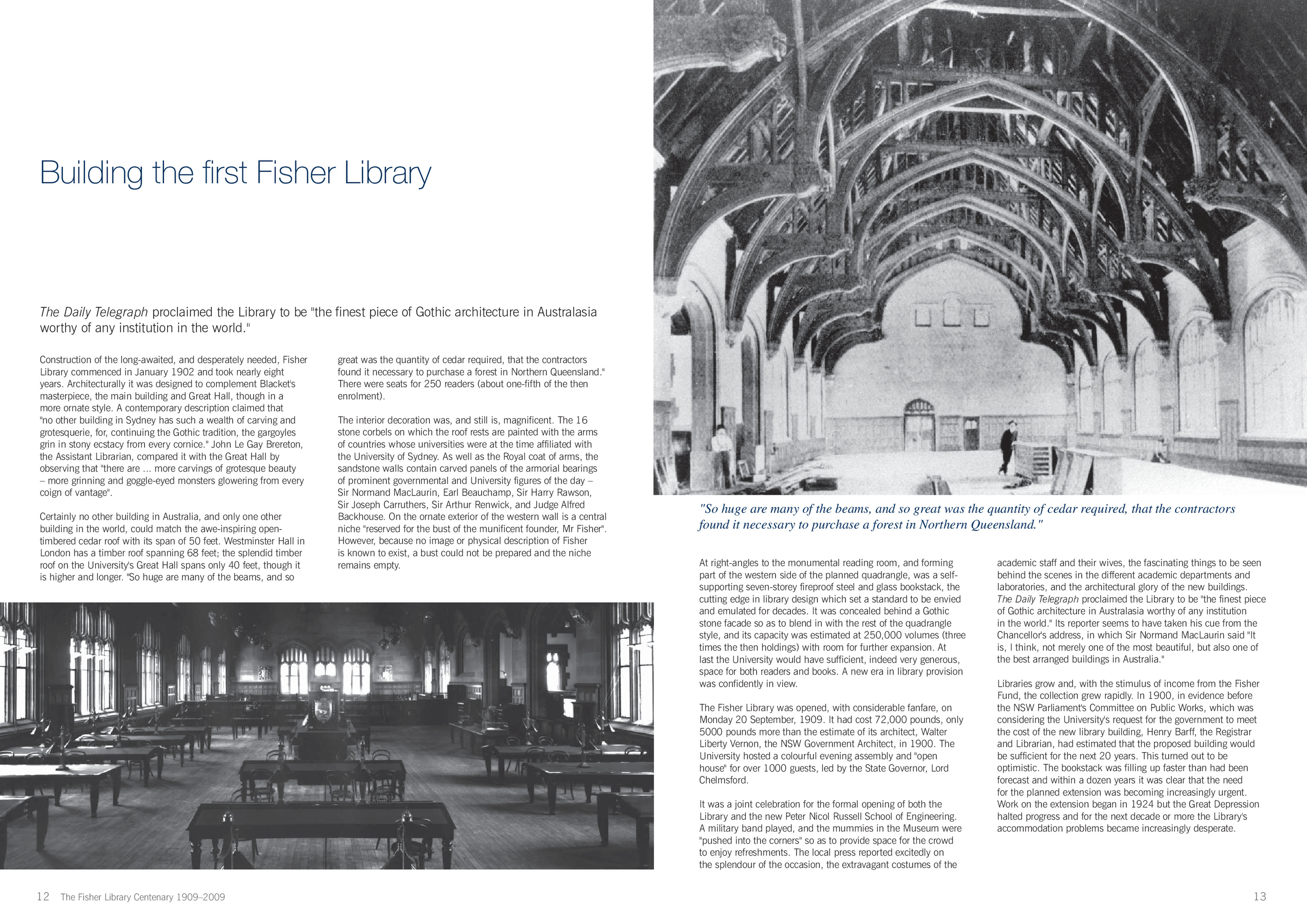 The Fisher Library centenary : 1909-2009 : a short history of the ...